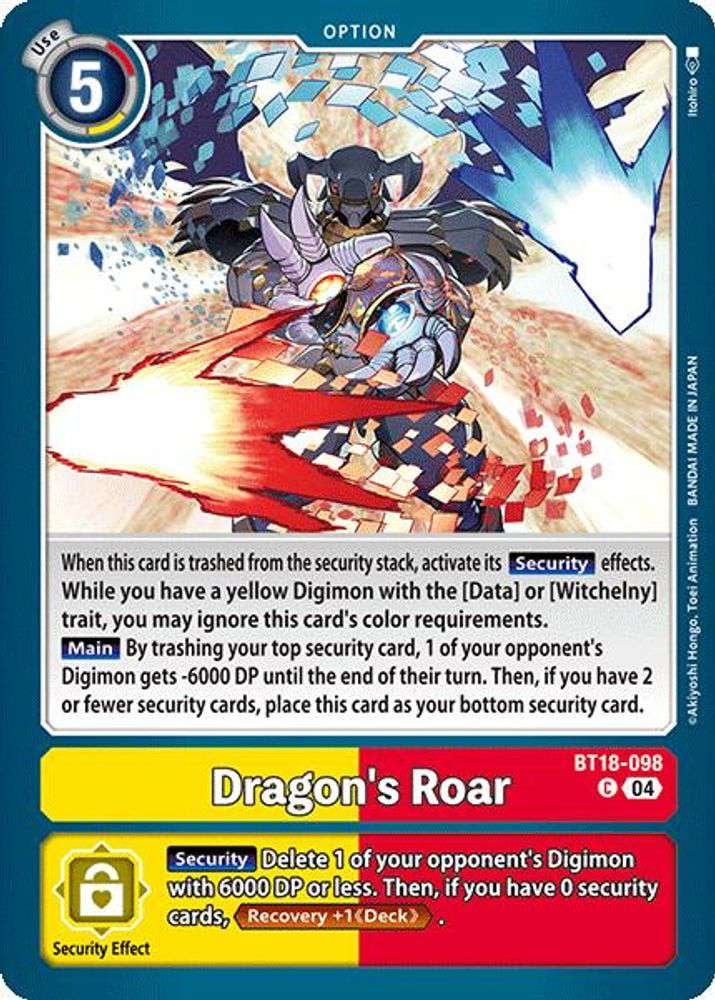 Digimon Release Special Booster 2.0 Common Dragon's Roar BT18-098 - Walmart.com