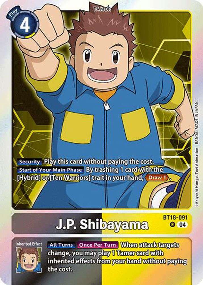 Digimon Release Special Booster 2.0 Rare J.P. Shibayama BT18-091 - Walmart.com