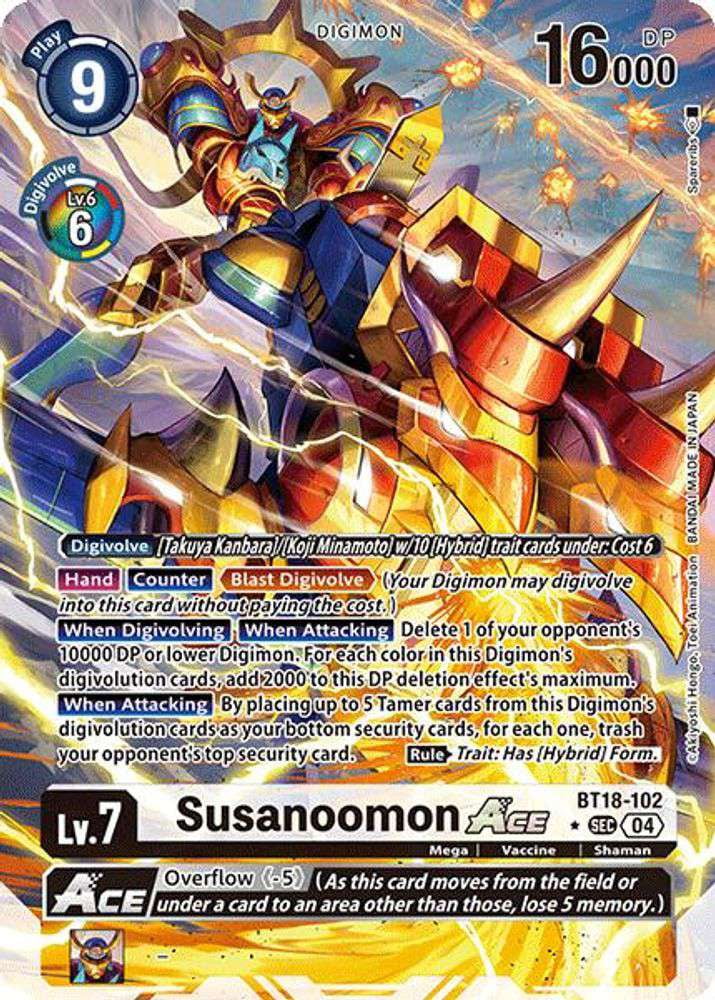 Digimon Release Special Booster 2.0 Secret Rare Susanoomon ACE BT18-102 (Alternate Art ...