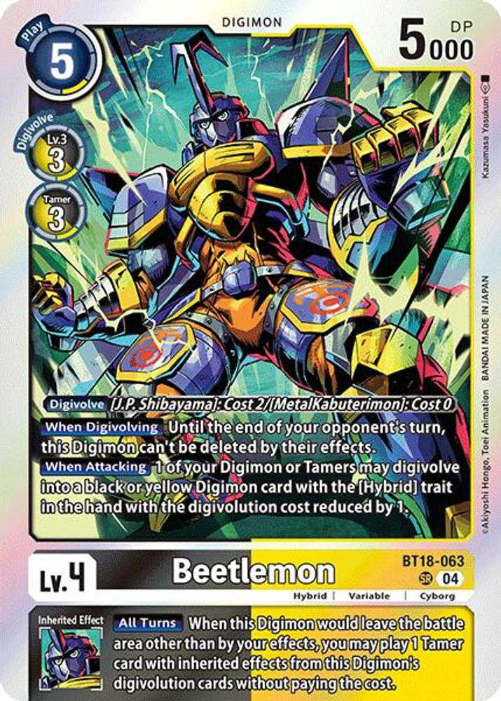 Digimon Release Special Booster 2.0 Super Rare Beetlemon BT18-063 - Walmart.com