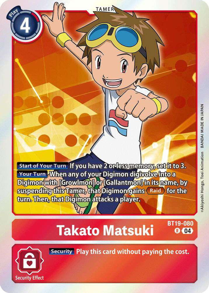Digimon Release Special Booster 2.5 Rare Takato Matsuki BT19-080 - Walmart.com