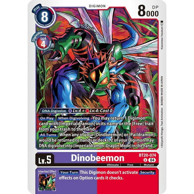 Digimon Release Special Booster 2.5 Uncommon Dinobeemon BT20-074 ...