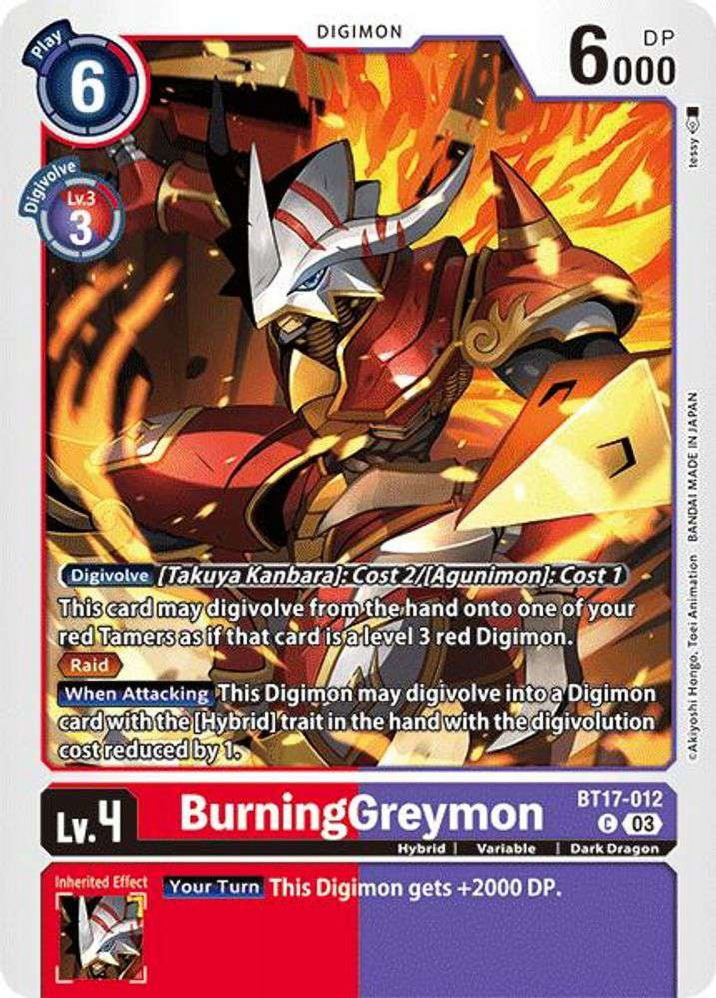 Digimon Secret Cris BurningGreymon BT17-012 - Walmart.com