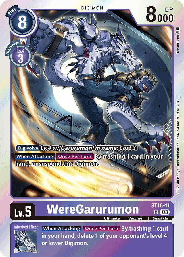Digimon Starter Deck Wolf of Friendship Rare WereGarurumon ST16-11 ...