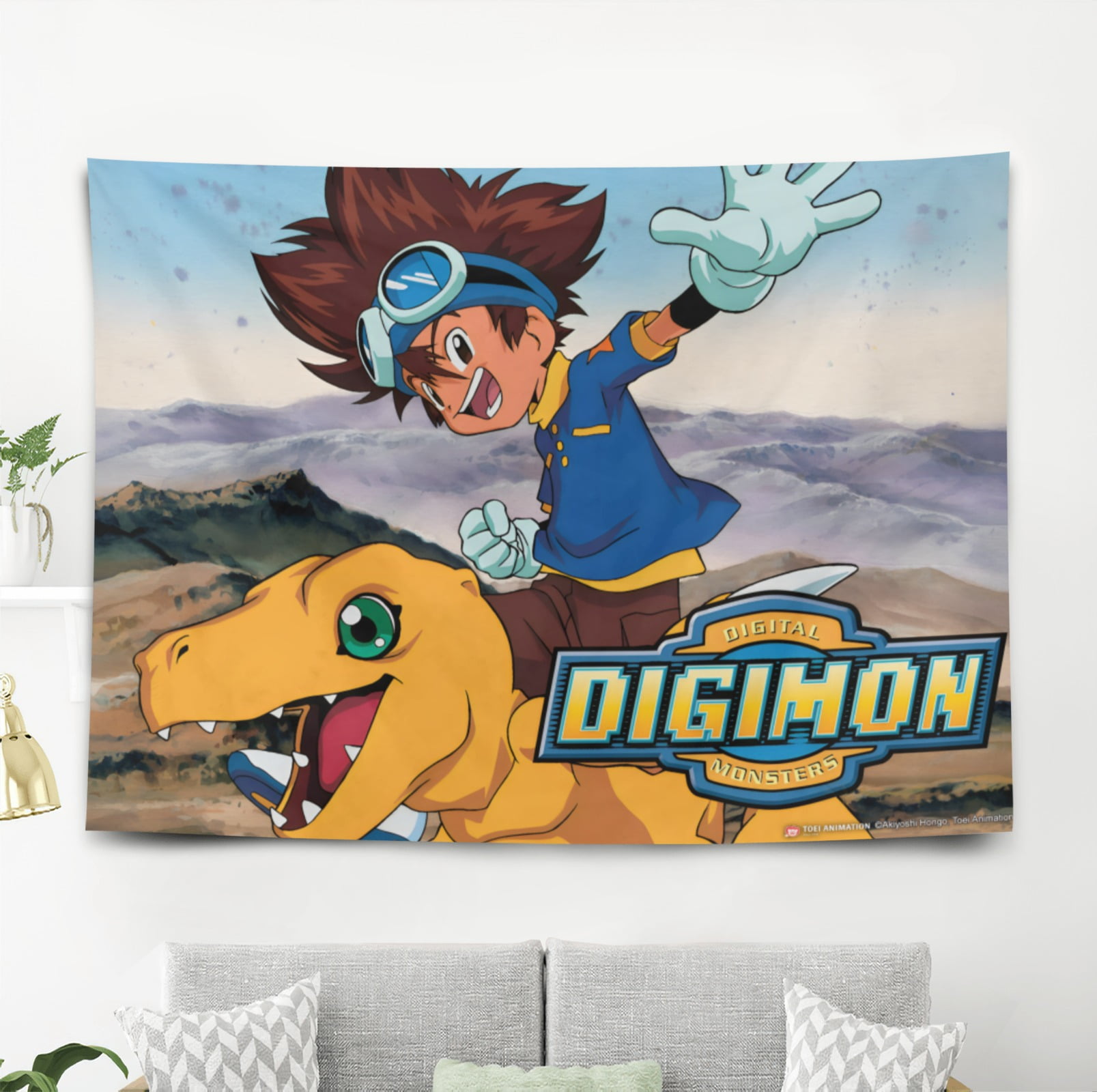 Digimon Tapestry Gift Wall Hanging Backdrop for Room Bedroom Girls Or ...