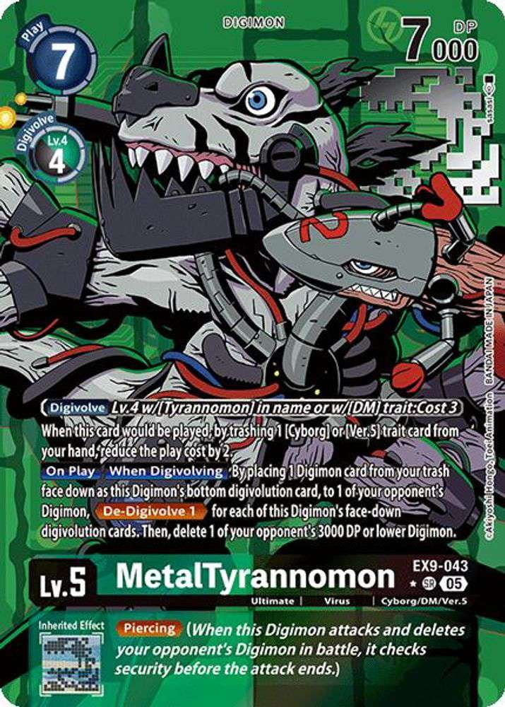 Digimon Versus Monsters Super Rare MetalTyrannomon EX9-043 (Alternate ...