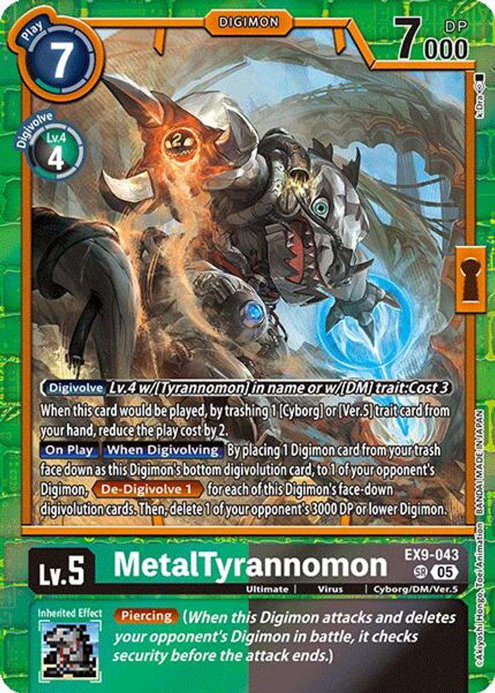 Digimon Versus Monsters Super Rare MetalTyrannomon EX9-043 - Walmart.com