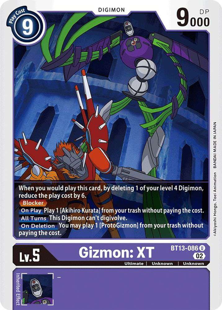 Digimon Versus Royal Knights Uncommon Gizmon: XT BT13-086 - Walmart.com