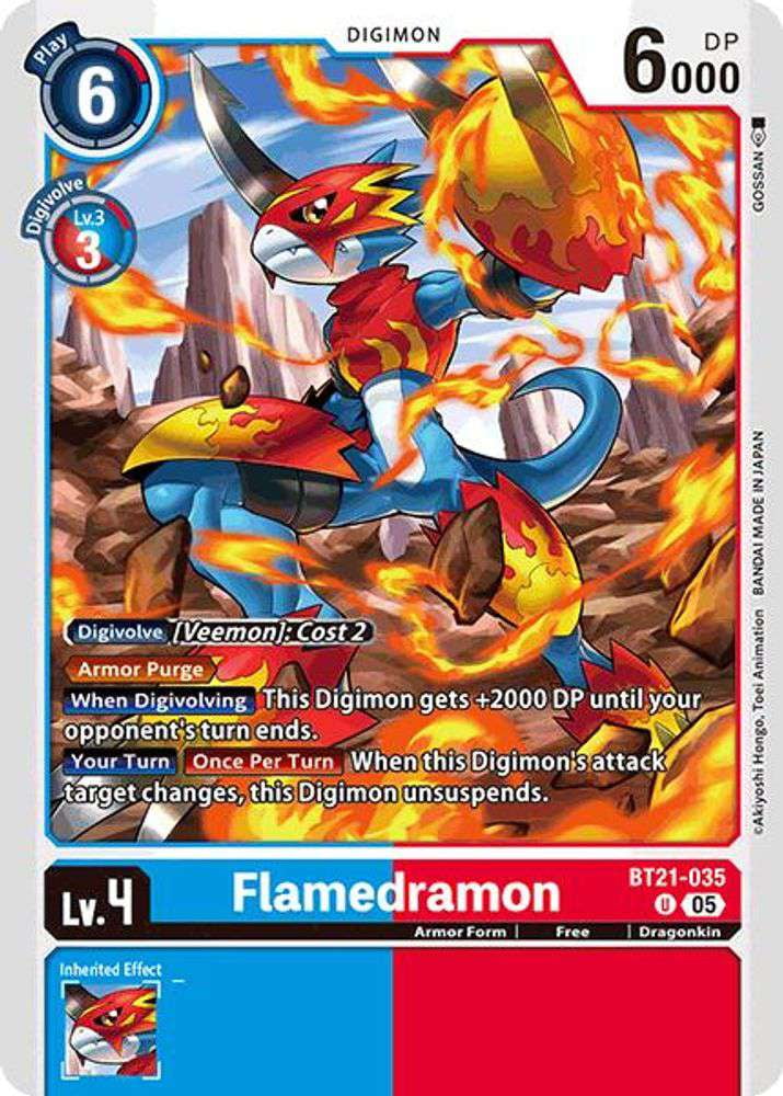 Digimon World Convergence Uncommon Flamedramon BT21-035 - Walmart.com