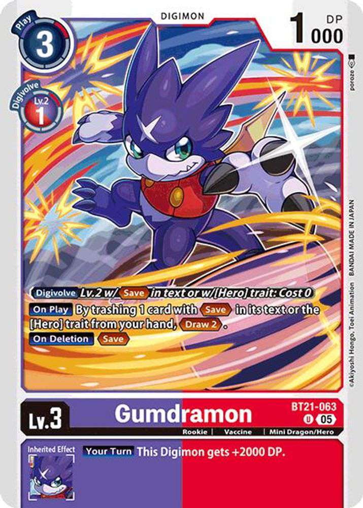 Digimon World Convergence Uncommon Gumdramon BT21-063 - Walmart.com