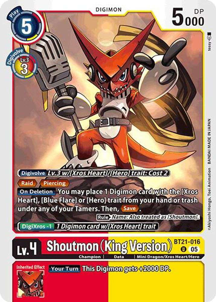 Digimon World Convergence Uncommon Shoutmon BT21-016 (King Version ...