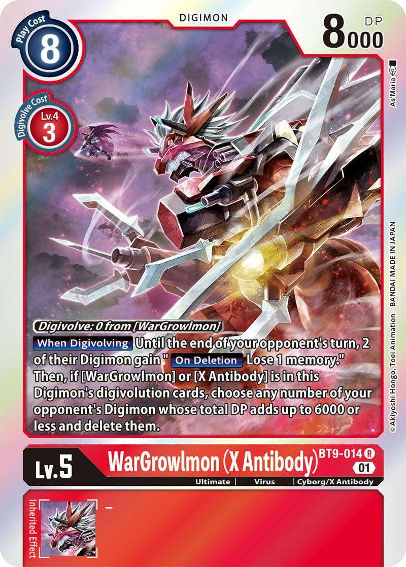 Digimon X Record Rare WarGrowlmon BT9-014 (X Antibody) - Walmart.com