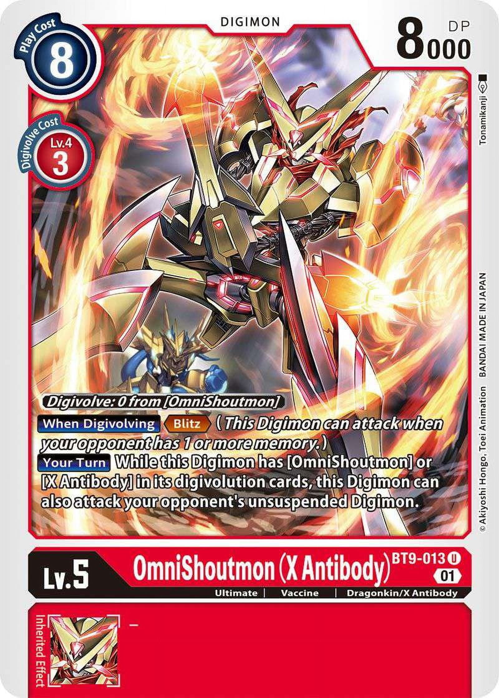 Digimon X-Record Uncommon OmniShoutmon (X Antibody) BT9-013 - Walmart.com