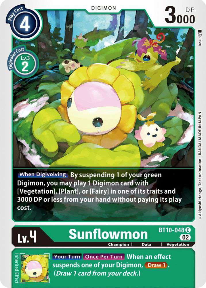 Digimon Xros Encounter Common Sunflowmon BT10-048 - Walmart.com