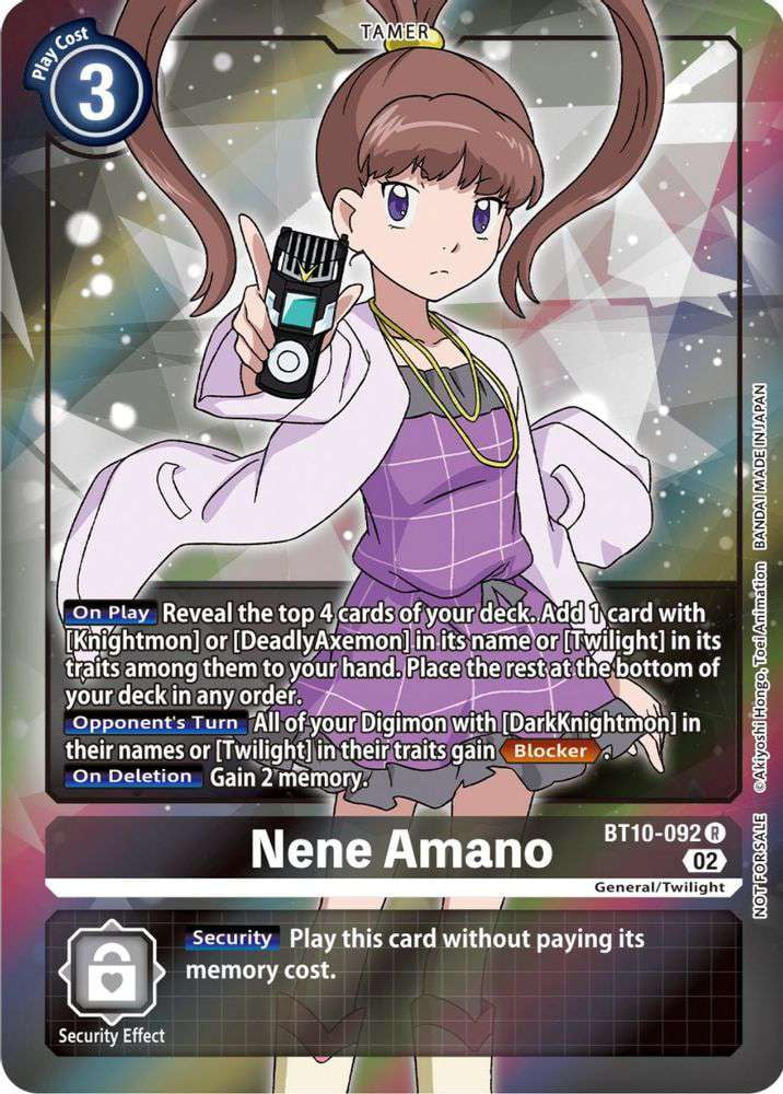 Digimon Xros Encounter Rare Nene Amano BT10-092 (Box Topper) - Walmart.com