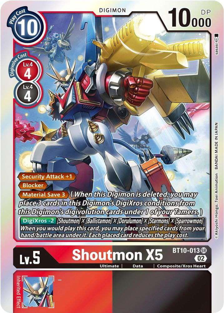 Digimon Xros Encounter Super Rare Shoutmon X5 BT10-013 - Walmart.com