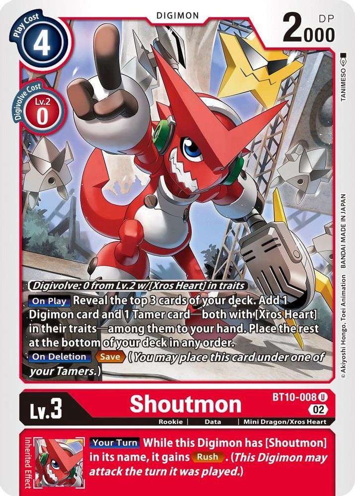 Digimon Xros Encounter Uncommon Shoutmon BT10-008 - Walmart.com