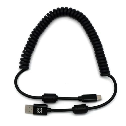 Digirig Coiled Shielded USB-A to USB-C Cable with Ferrites - Walmart.com