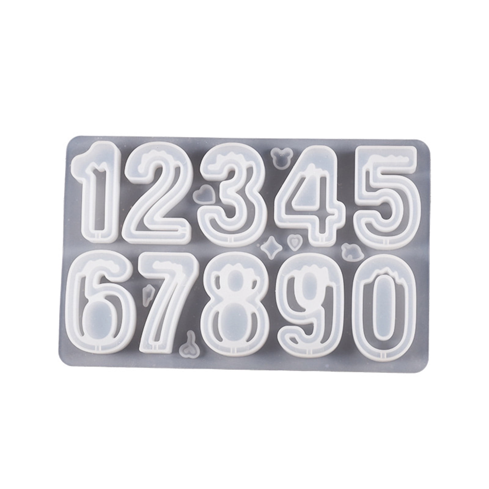 Digital 0-9 Epoxy Resin Silicone Mold Number Molds Keychain Earring ...