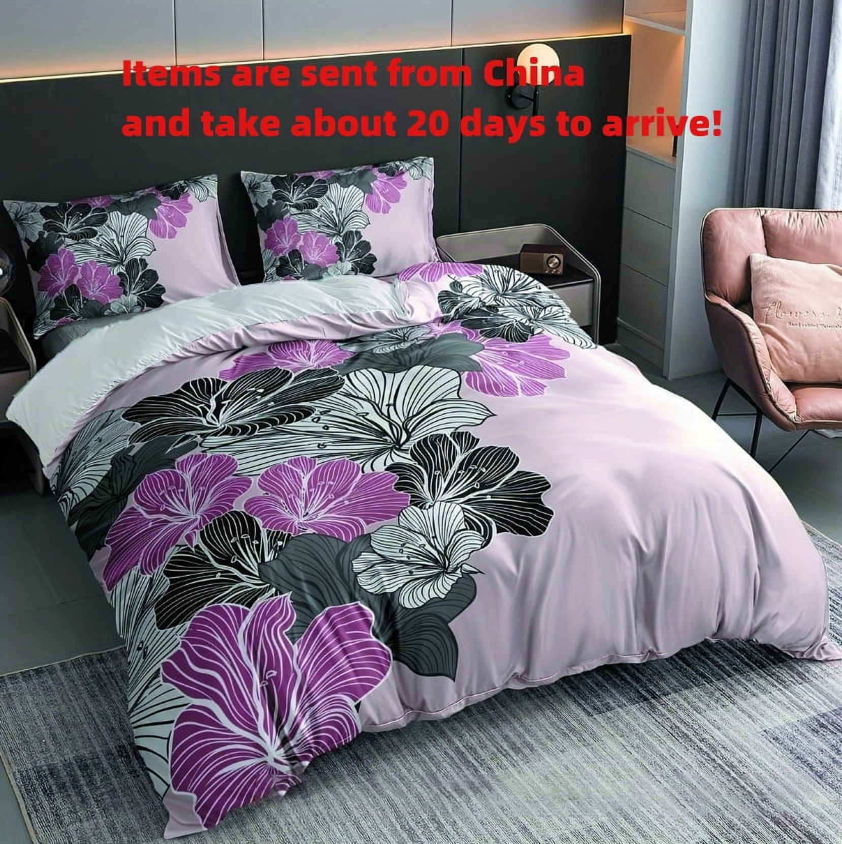 Digital 3D printingSimple floral shape Morandi color seriesbedding set ...