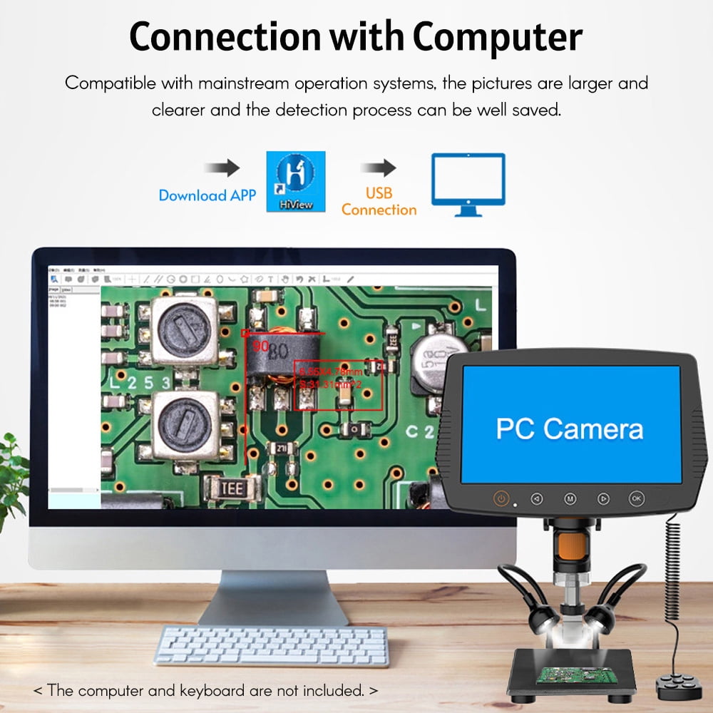 Digital 50-1000X 1080P High Resolution USB Digital Microscope With 9 ...