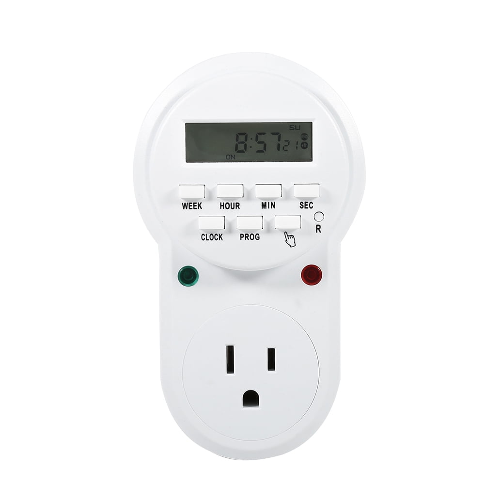 Digital 7-Day Programmable Timer Switch Socket for Hour, Minute, Week Control - Electronic ...