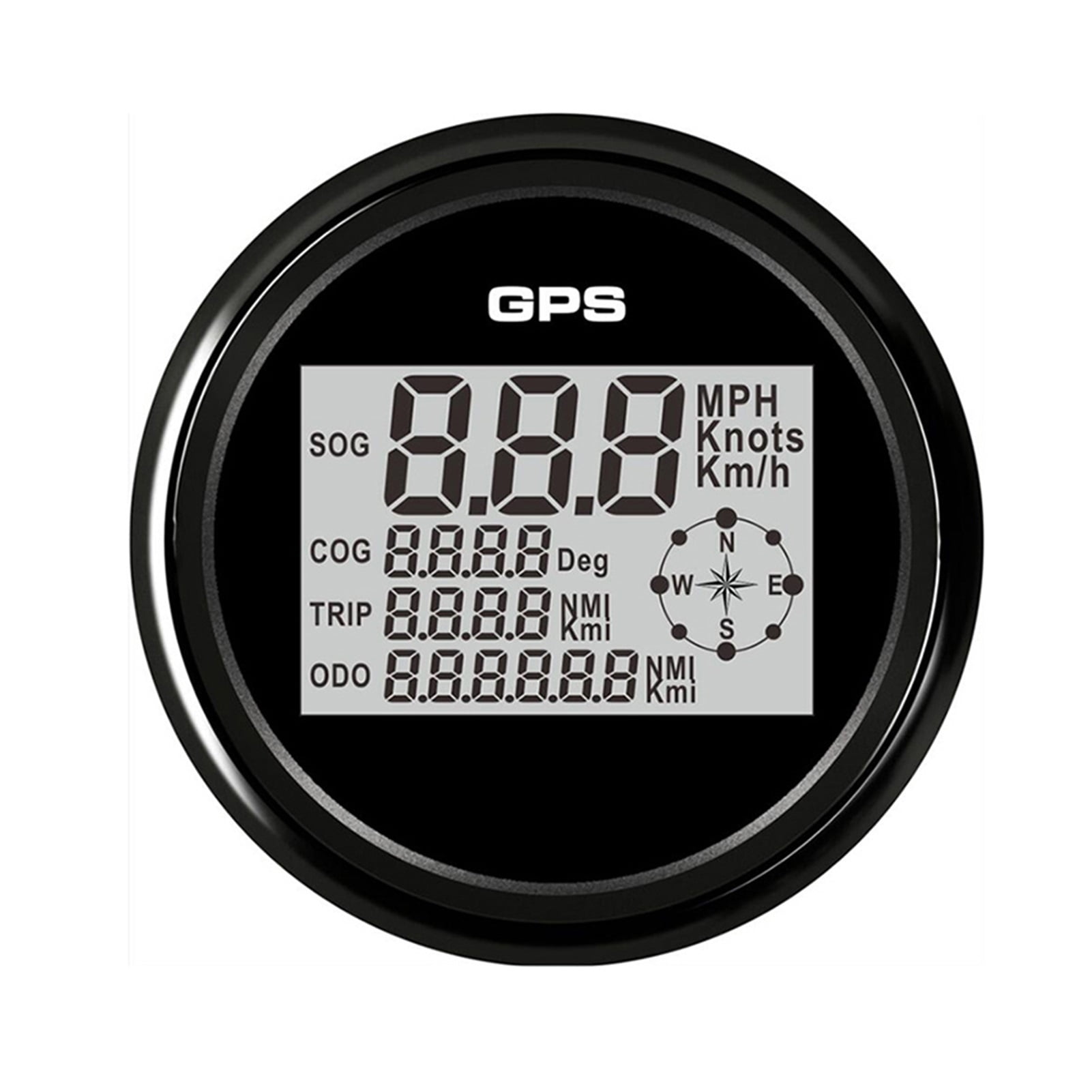 Digital 85mm GPS Speedometer Odometer Gauge With 8 Color Backlight 0 ...