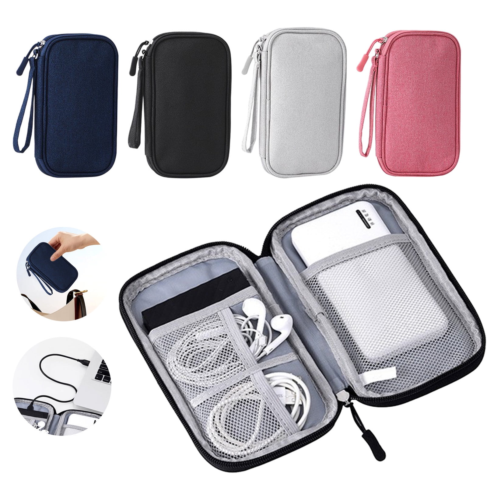 Digital Accessories Storage Bag Multi-layer Organizer with Grids ...