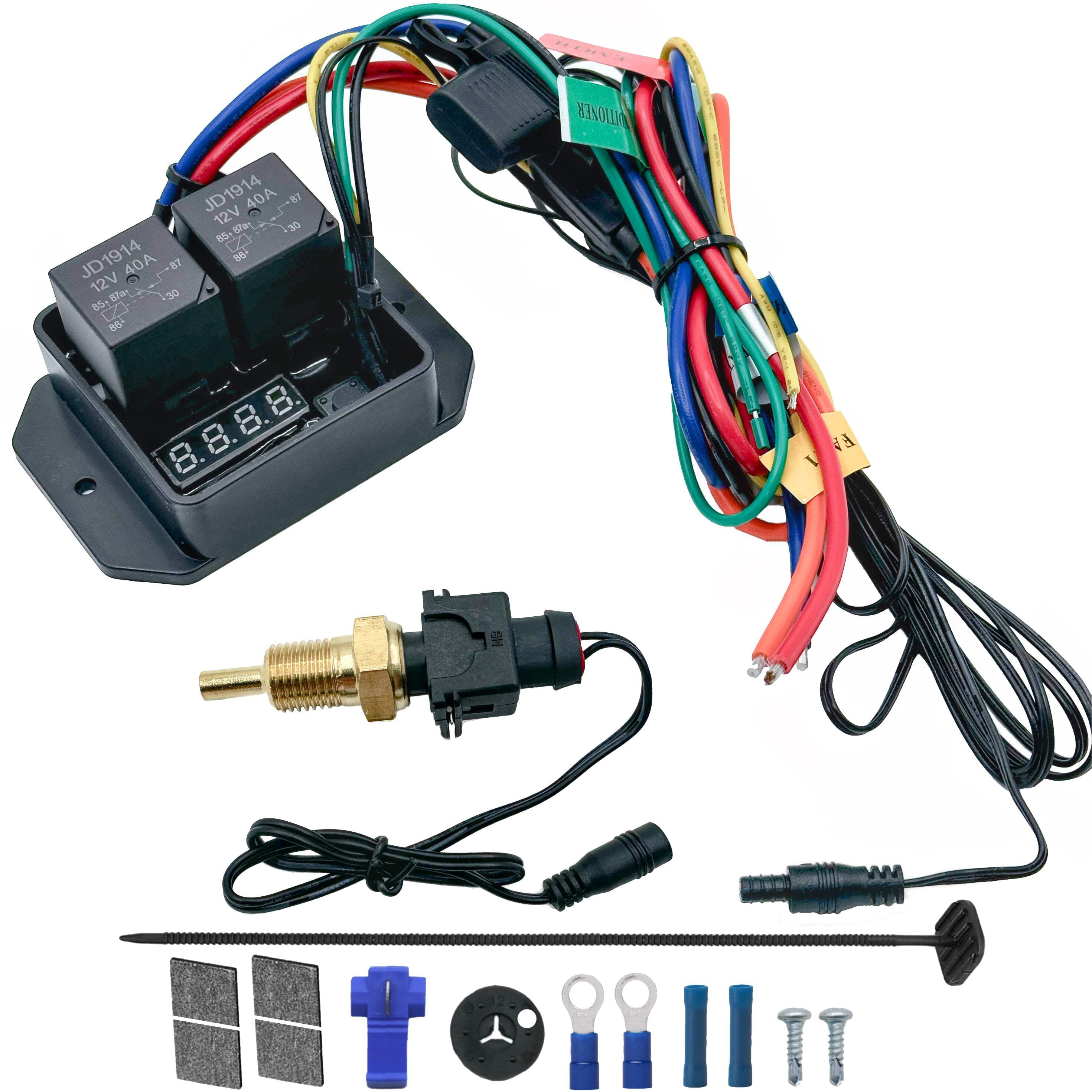 Digital Adjustable Electric Fan Controller NPT Thermostat Temp Switch ...