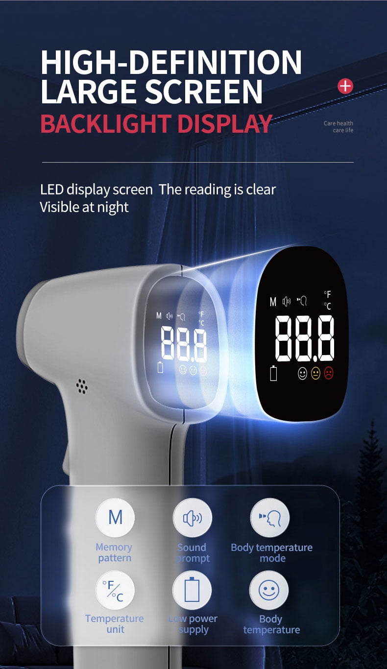 Digital Adult baby Use Non-Contact Forehead Thermometer Infrared Temp ...