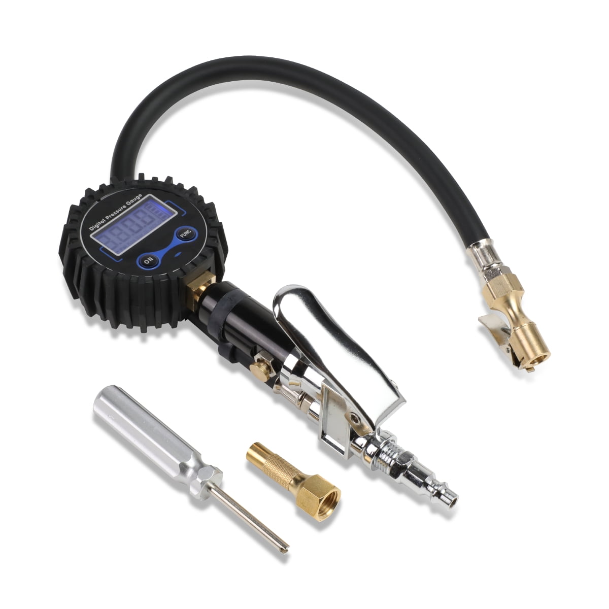 Digital Air Pressure Gauge - 18 in. Black, Rubber Tire Inflator for ...