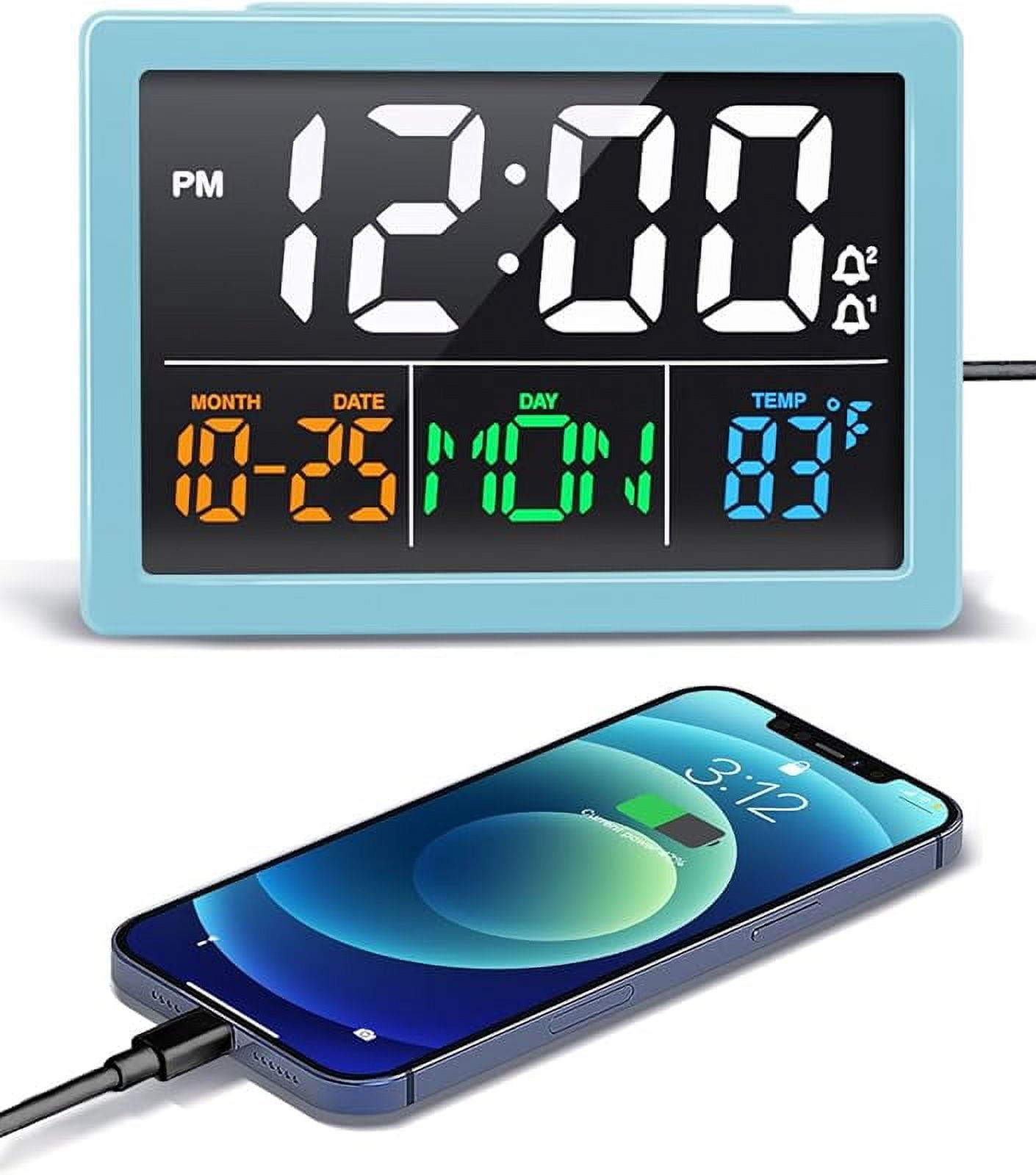 Digital Alarm Clock, with 5.5" Large LED Time Display, Adjustable Alarm ...