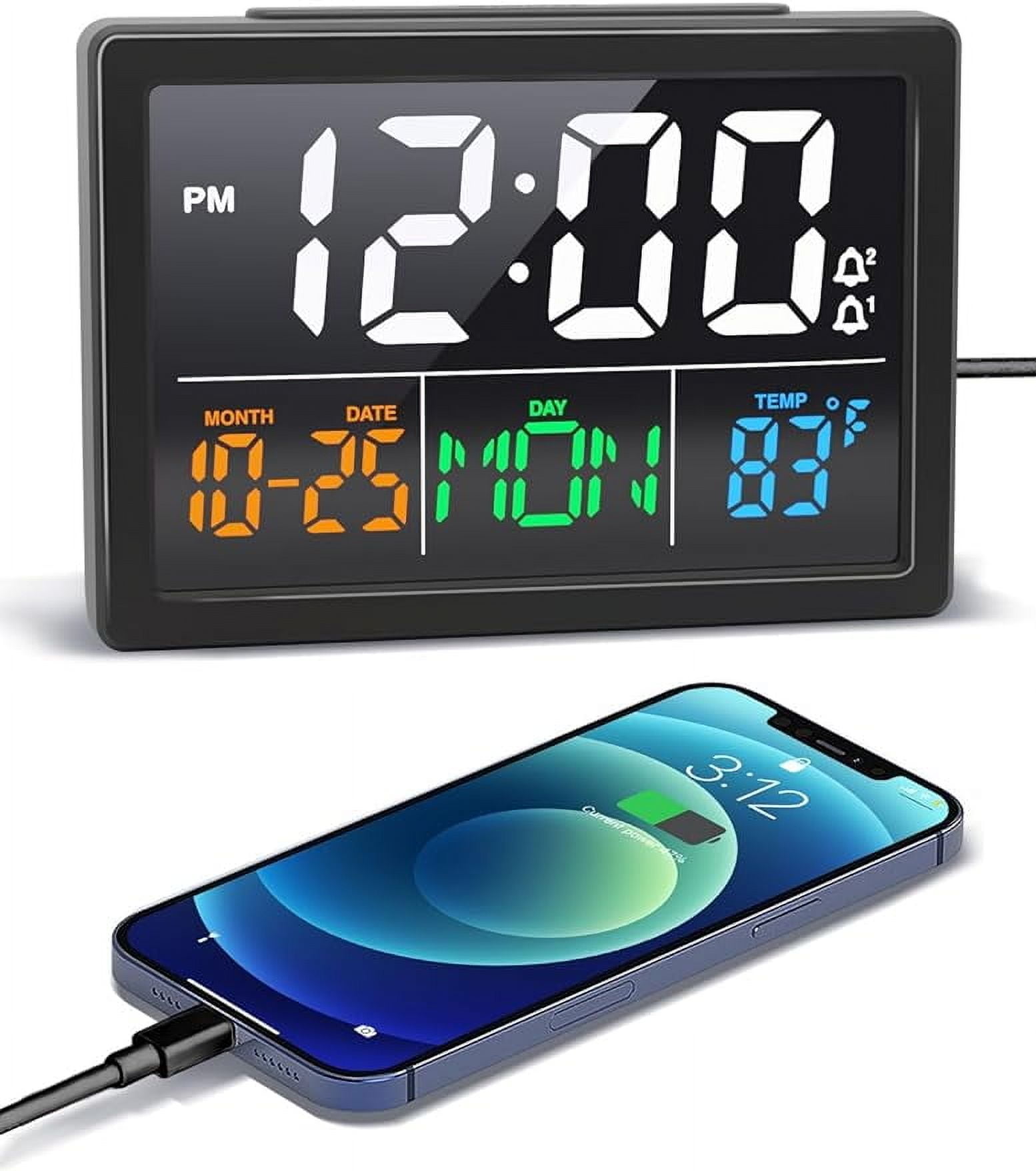Digital Alarm Clock, with 5.5" Large LED Time Display, Adjustable Alarm ...