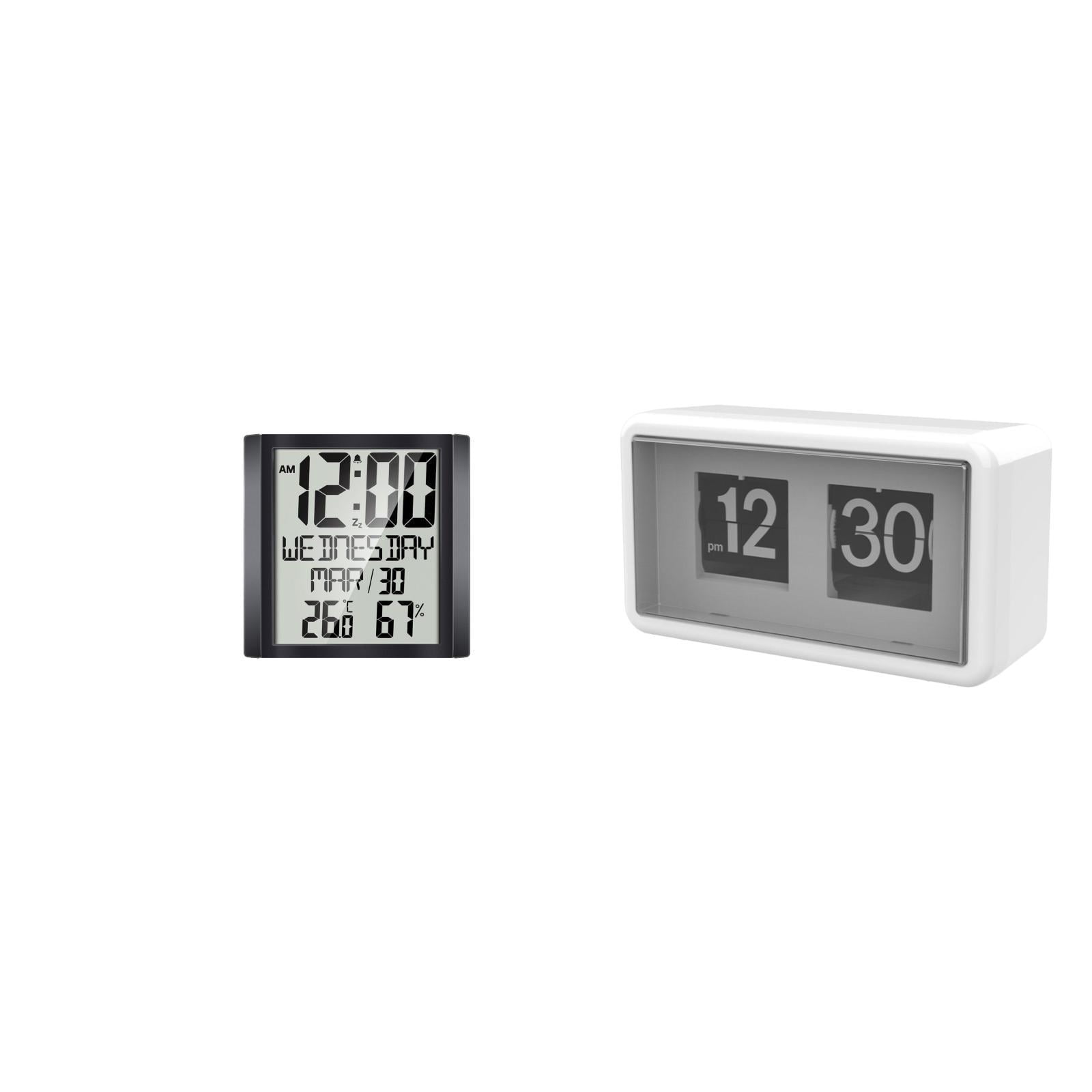 Digital Alarm Clock Auto Flip Clock Silent Wall Clock PP Material Large ...