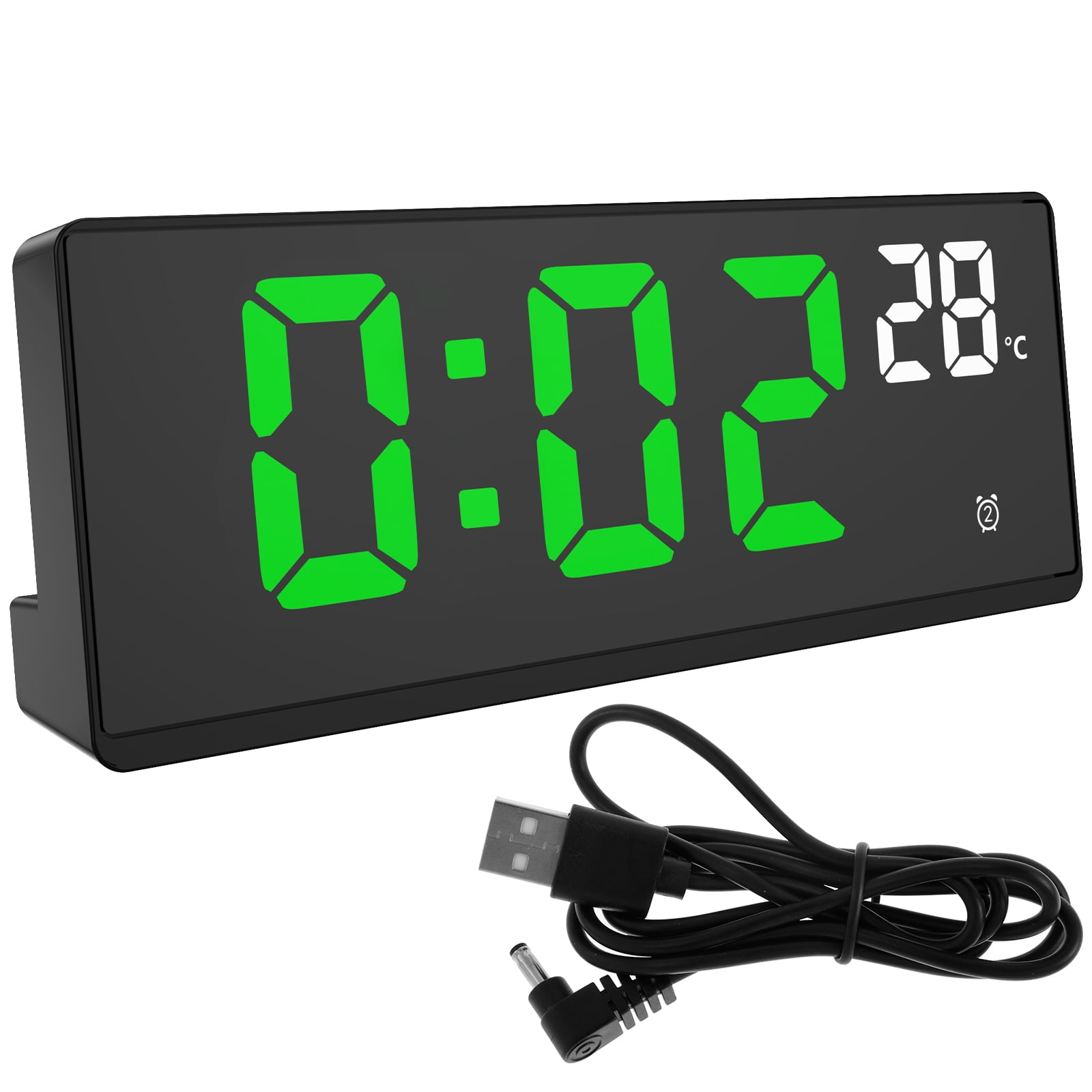 Digital Alarm Clock with Battery Backup Large Numbers USB Charging Port ...