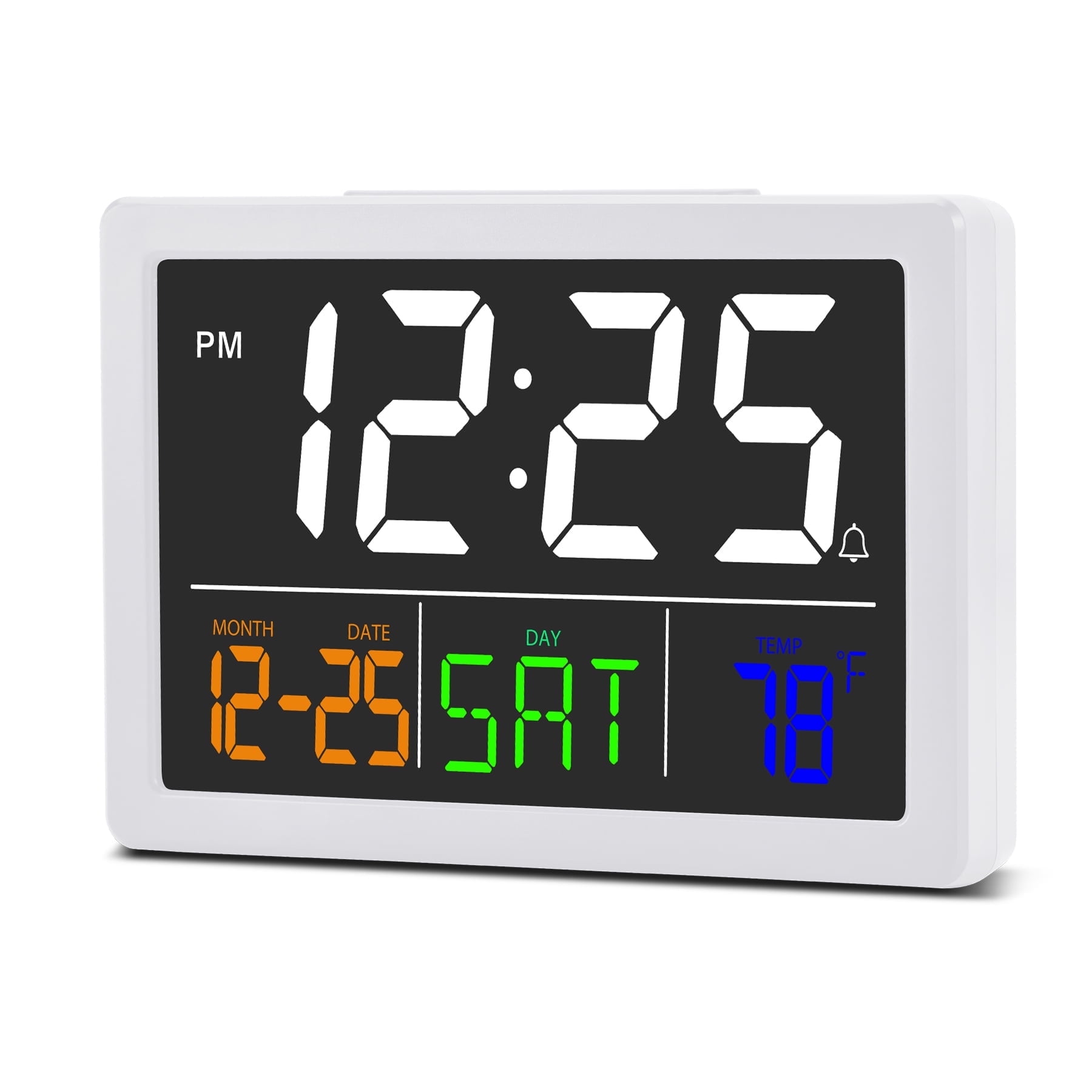 Large LED Digital Alarm Clock for Bedroom & Office: Time, Date ...