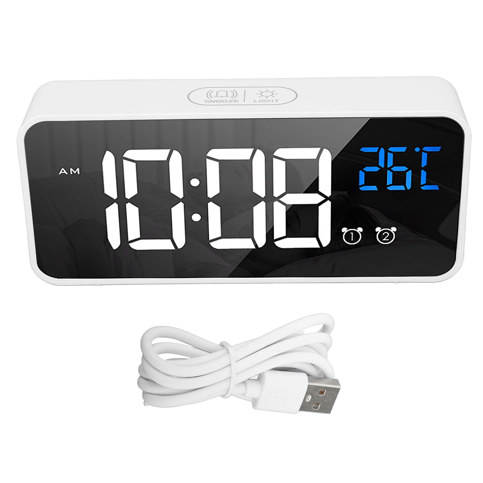 Digital Alarm Clock for Bedroom, Brightness Dimmer with 3 Levels ...
