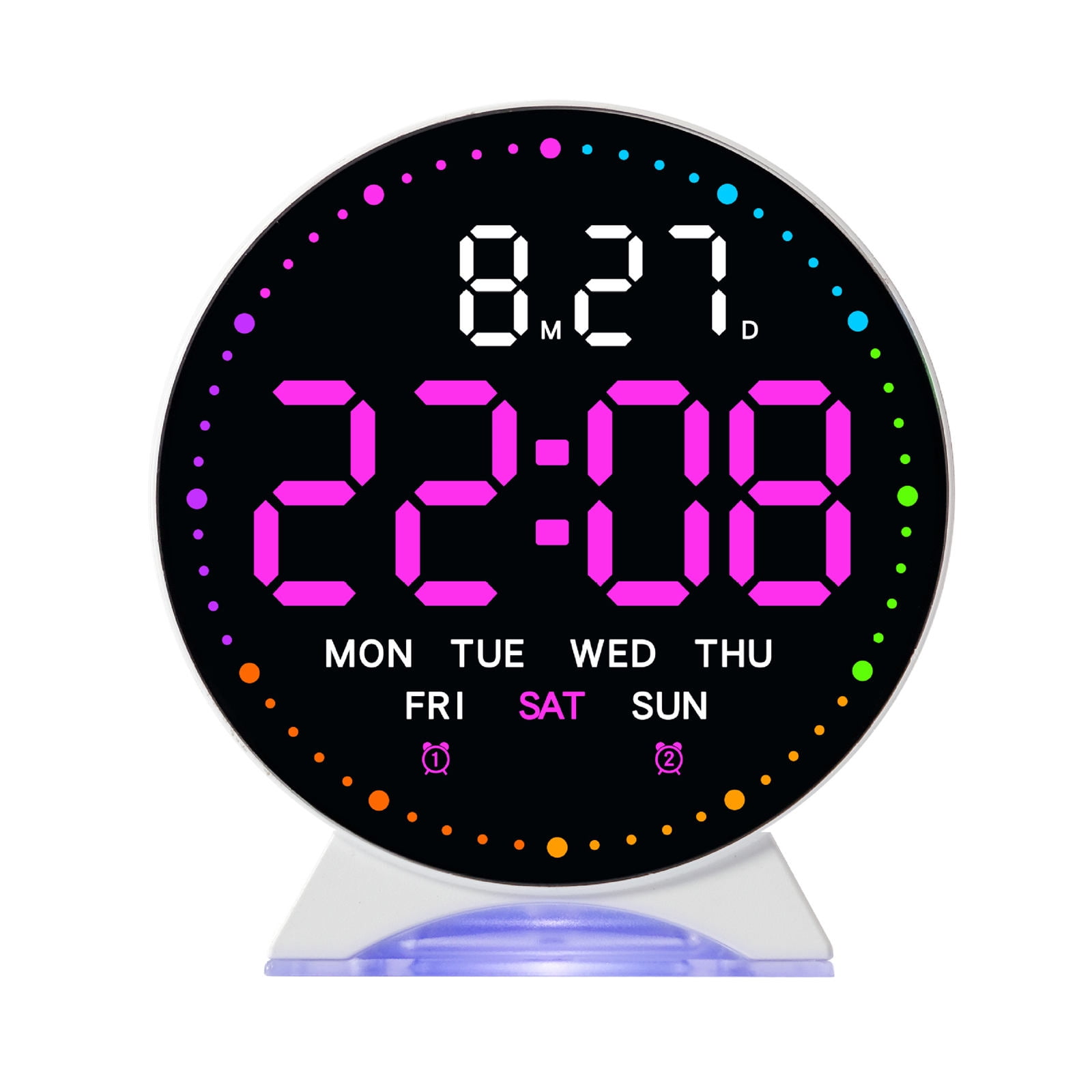 Digital Alarm Clock Bedroom Desk Clock with Day of Week Temperature ...