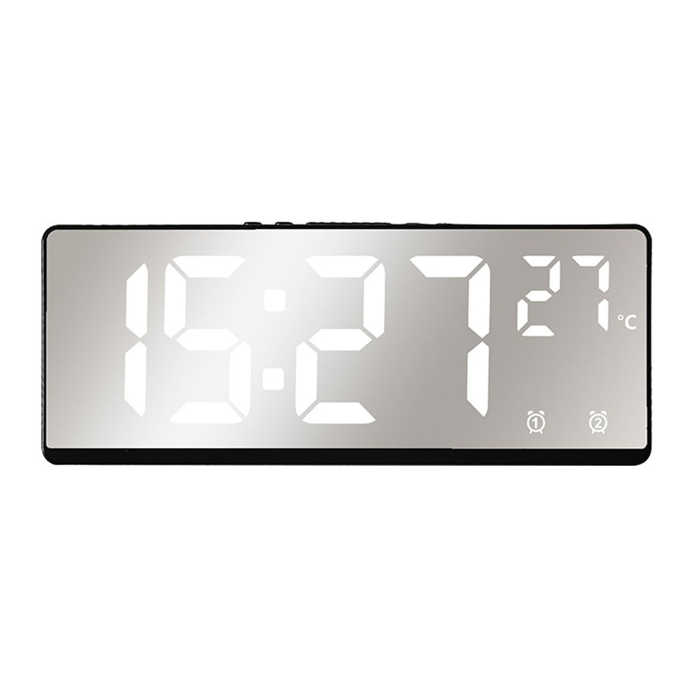 Digital Alarm Clock for Bedroom,Mirror Surface LED Electronic Clocks ...