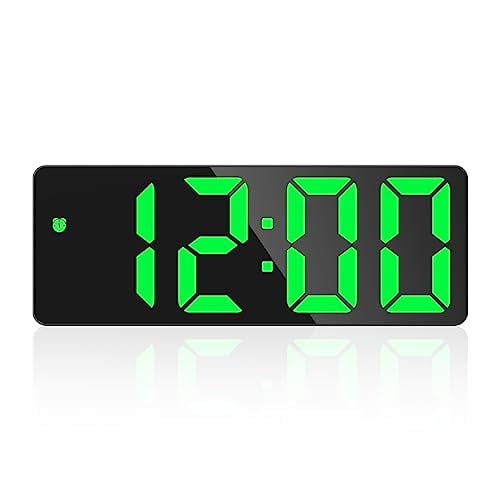 C Bamboo Led Mirror Clock With Wireless Charging Digital Alarm Clock ...