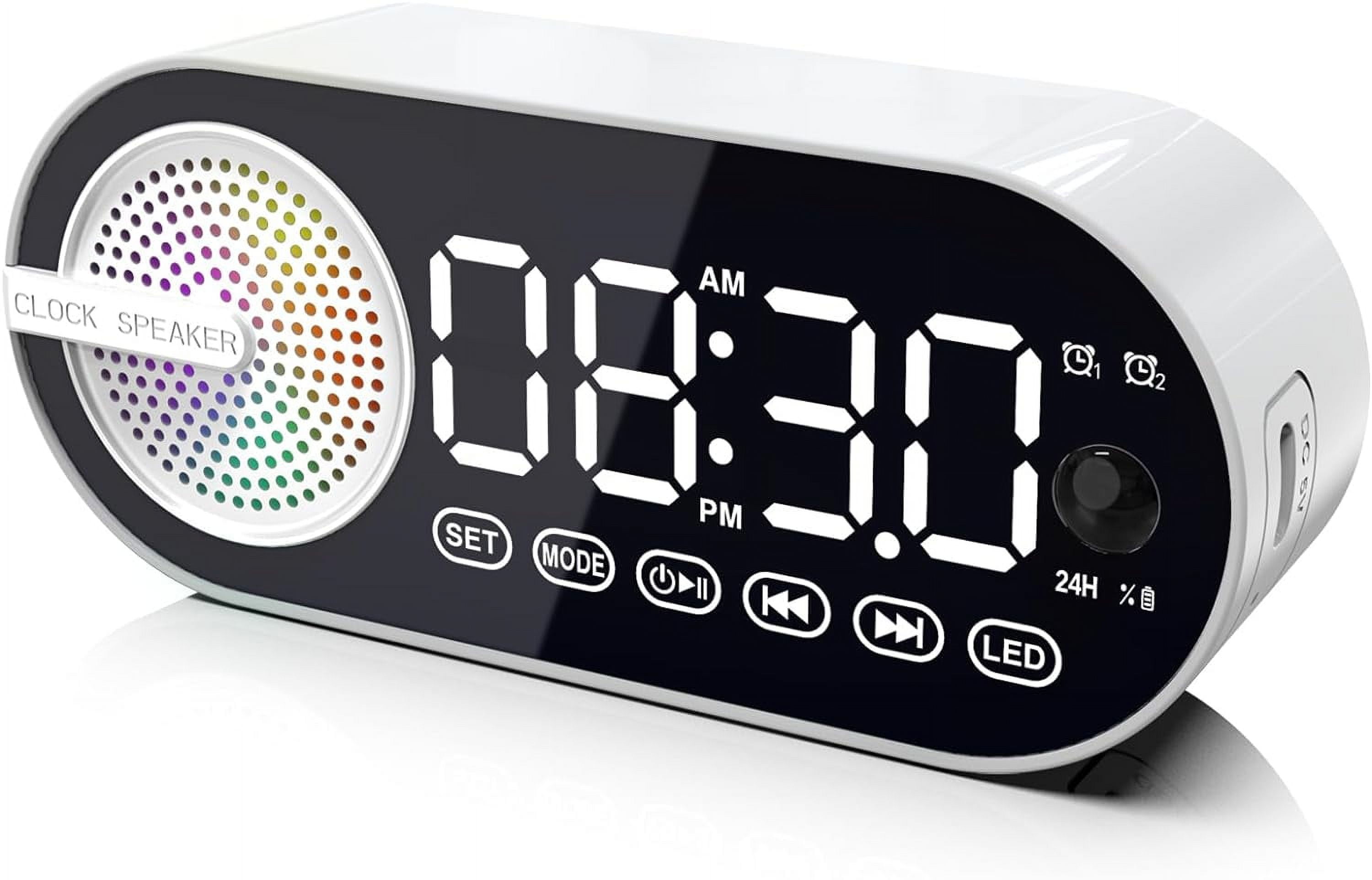Digital Alarm Clock with Bluetooth Speaker, Dual Alarm Clock for ...