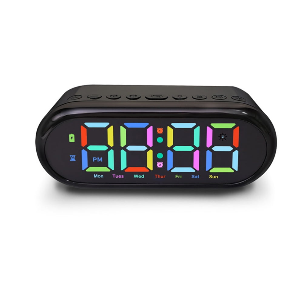 Digital Alarm Clock, Boriyuan Colourful LED Digital Alarm Clock with 2 ...