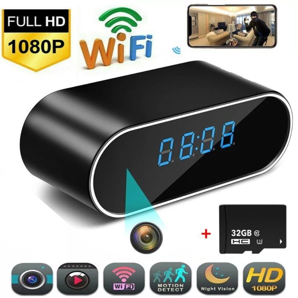 DFITO Digital Alarm Clock with Hidden Spy Camera, HD Video, WiFi ...
