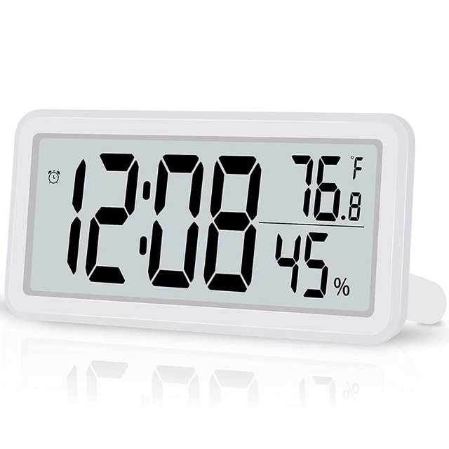 Digital Alarm Clock, Battery Operated LCD Desk Clock for Bedroom ...