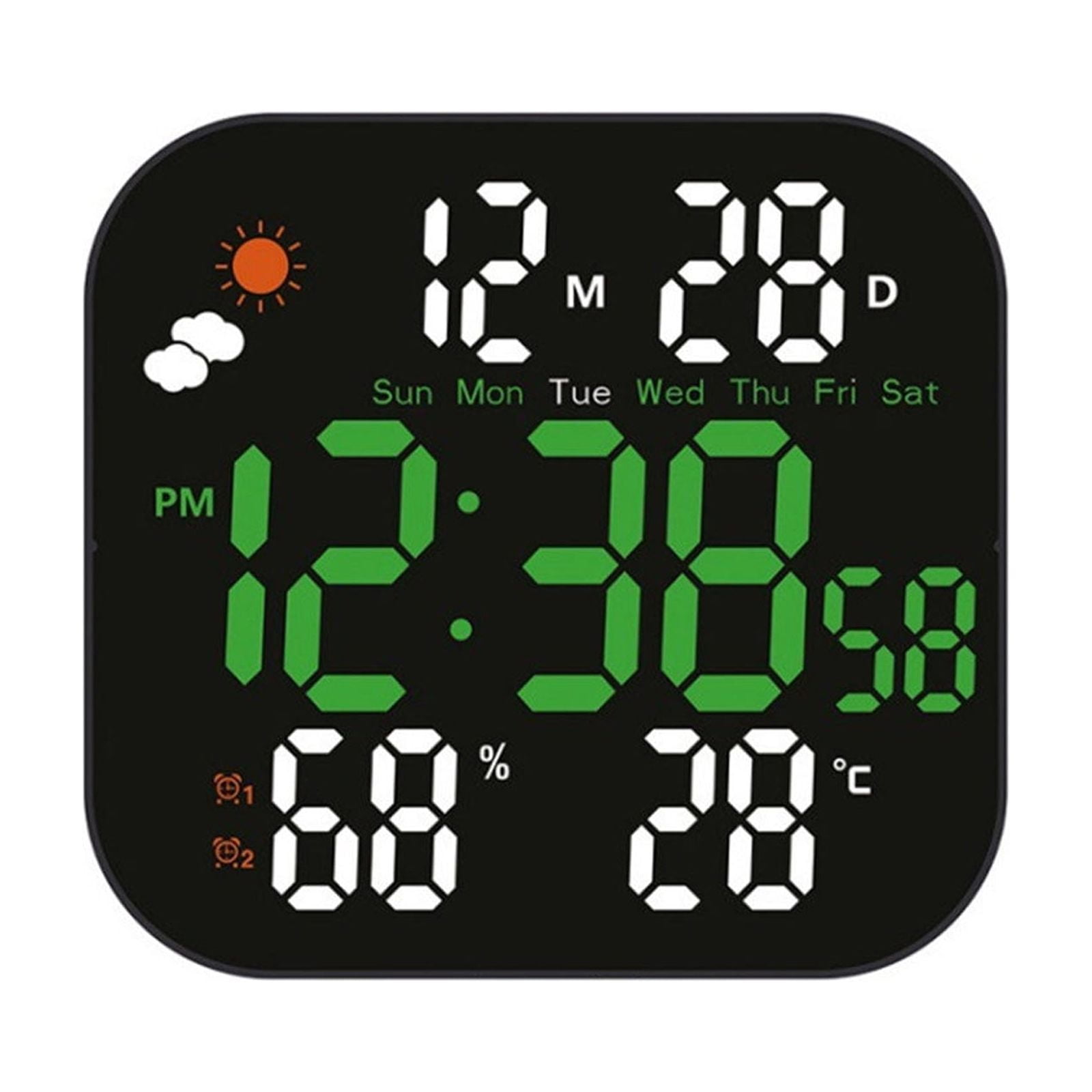 Digital Alarm Clock Desk Clock for Living Room Bedroom with Led Display ...
