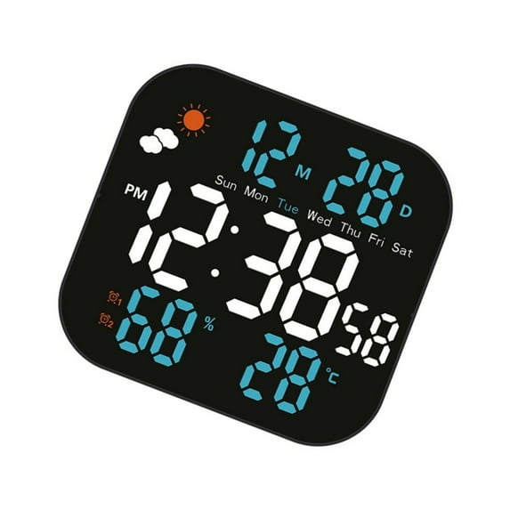 Digital Alarm Clock Desk Clock for Living Room Bedroom with Led Display ...