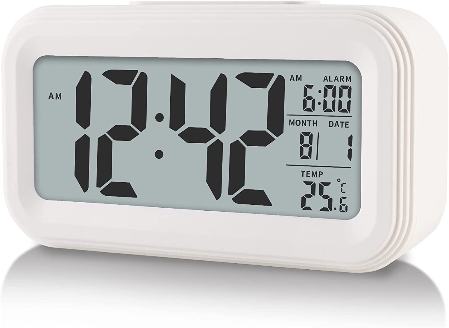 Digital Alarm Clock with Indoor Temperature, Battery Operated,Snooze ...