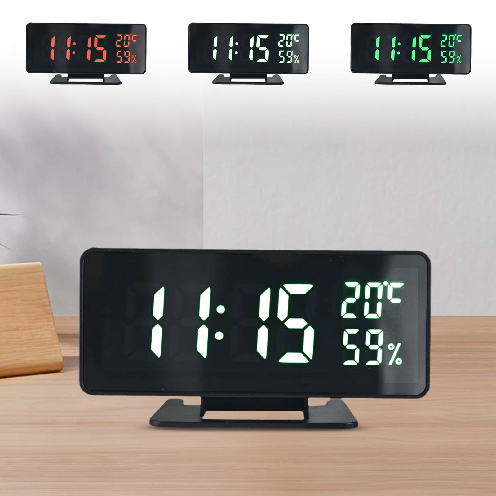 Digital Alarm Clock, LED Display, Stereo, 12/24H Switch, Temperature ...