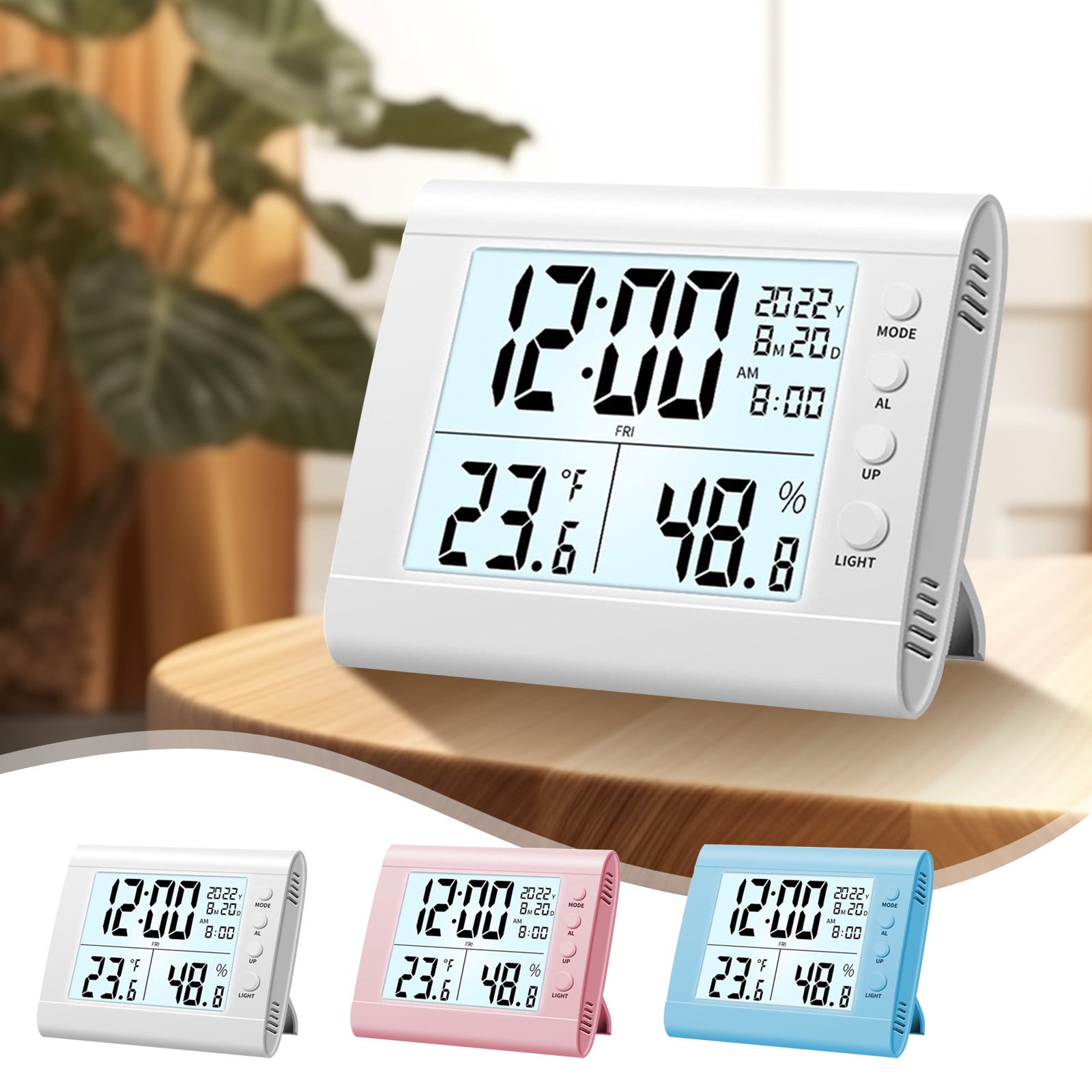 Digital Alarm Clock, LED Display, Stereo Sound, Snooze Function, 12/24H ...