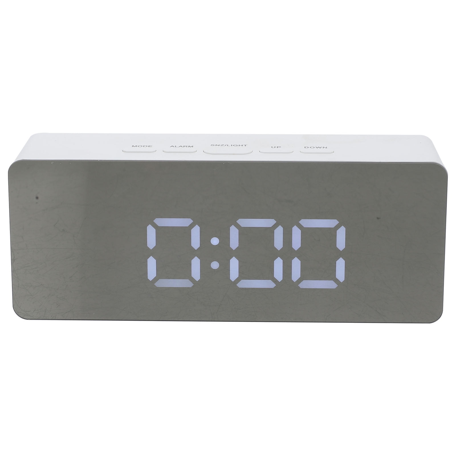 Digital Alarm Clock LED Mirror Clock Large Display Desk Clock Bedroom ...